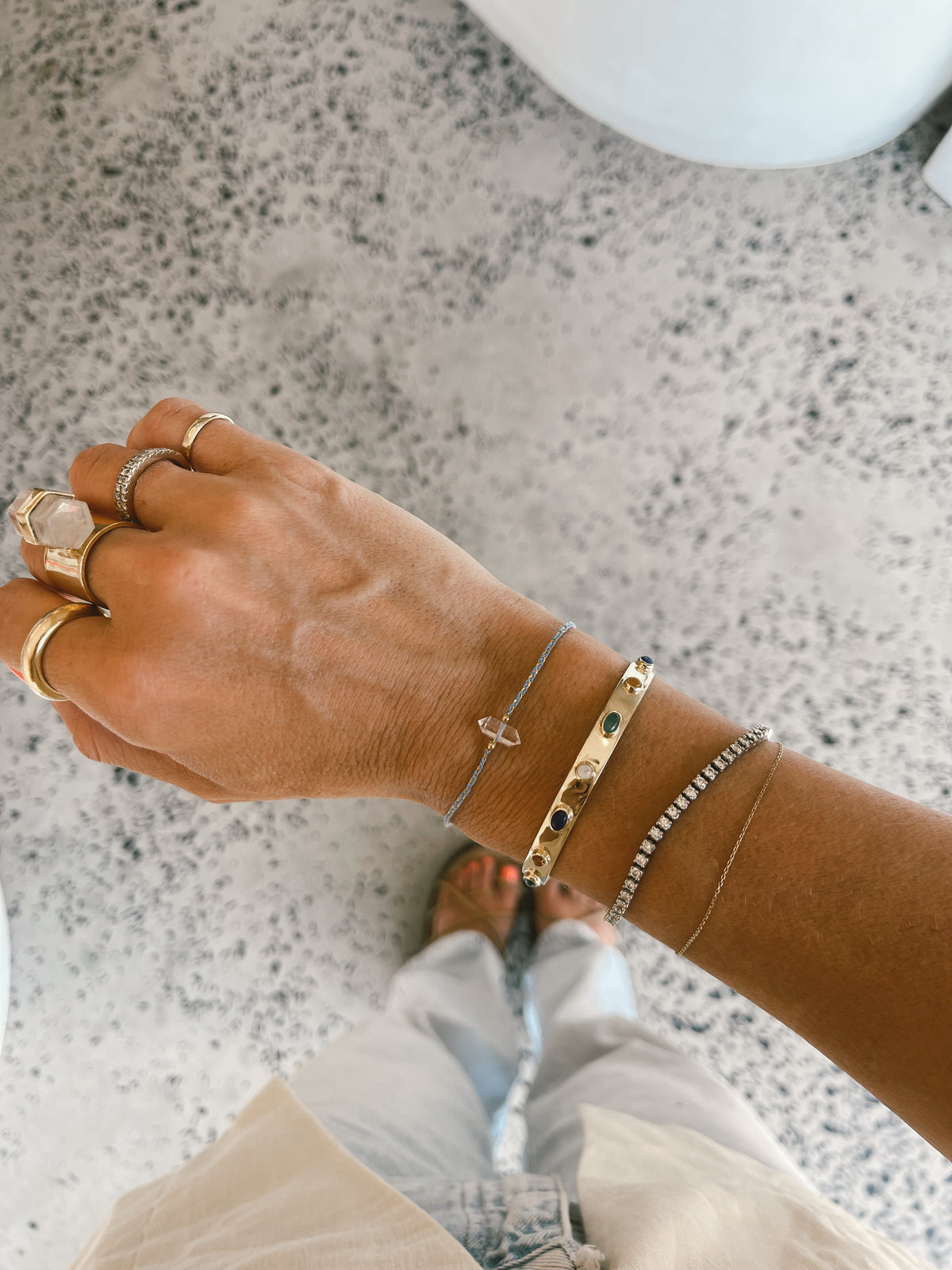 power quartz cotton bracelet | clear quartz | krystle knight jewellery